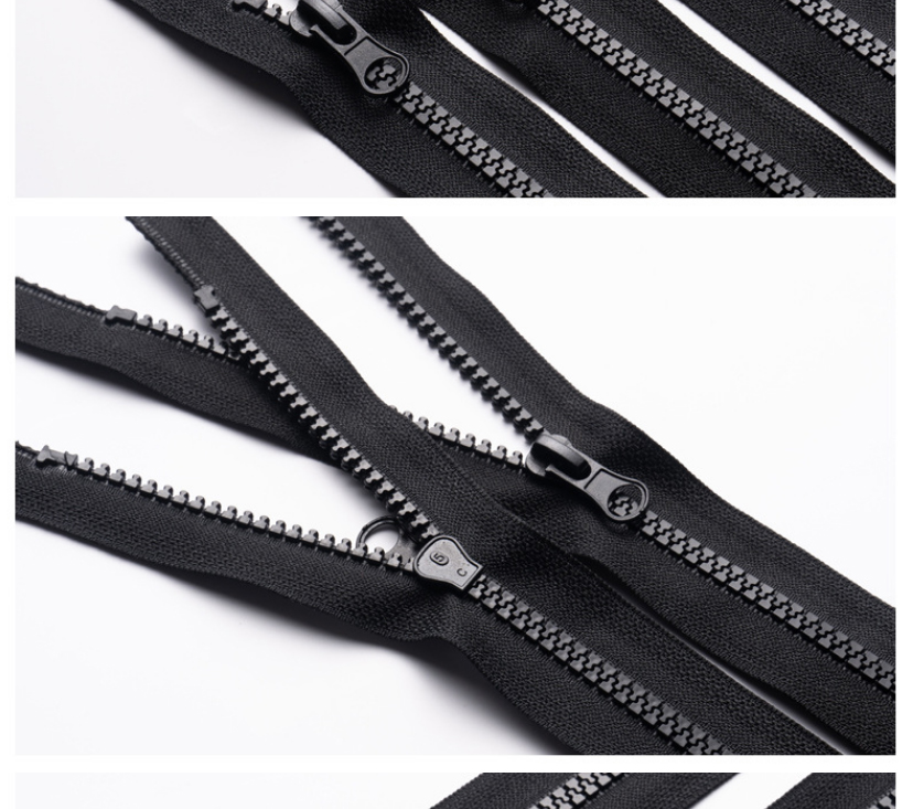 2pcs Durable Black Resin Zipper with Auto-lock and Large Teeth for ...