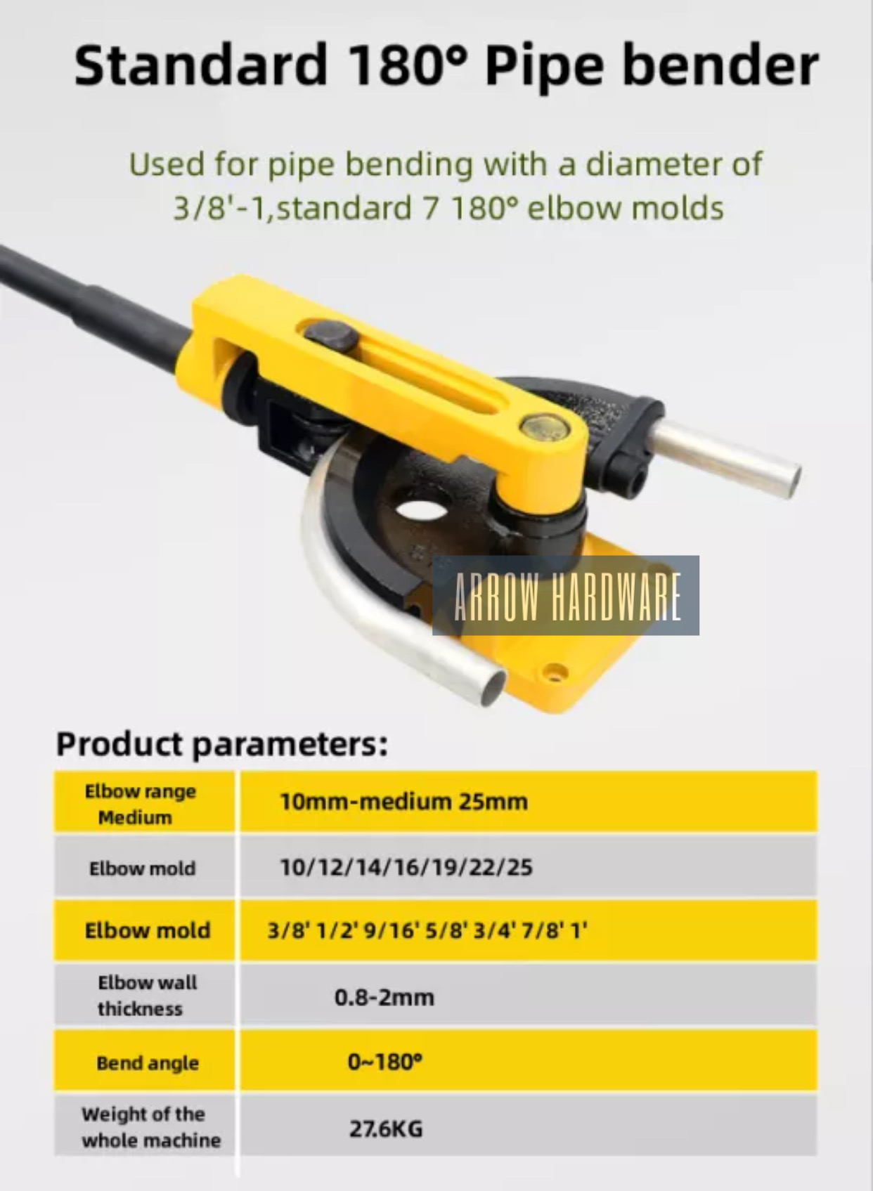 SWG-25 Manual Pipe Bender,Hand Tube "U" Bending Tools,Iron/Steel ...