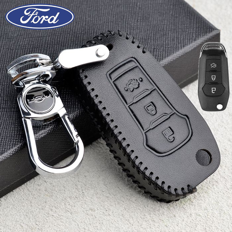 Ford Genuine Leather key case FORD car 3buttons key case for Ford ...