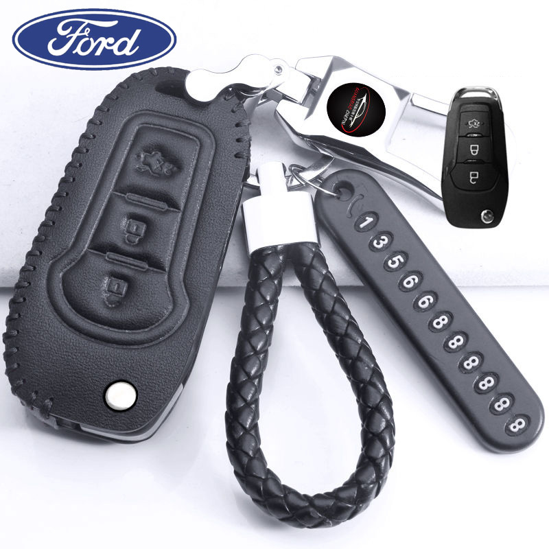 Ford Genuine Leather key case FORD car 3buttons key case for Ford ...