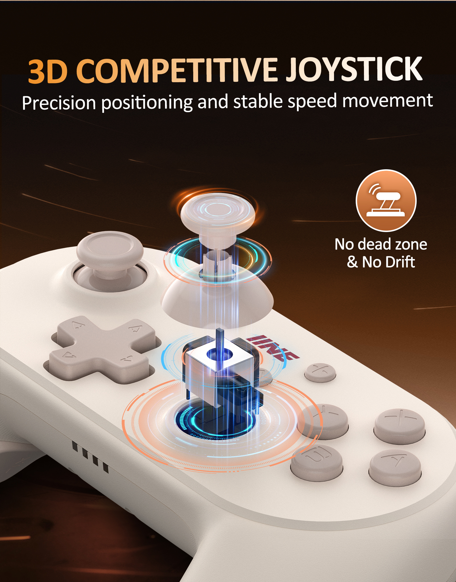 IINE Athena Wireless Pro Controller for Switch/Switch OLED/PC/IOS/Android Wake Up Function Hall ...