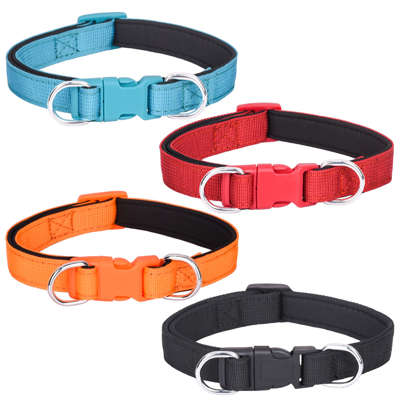 Reflective Nylon Dog Collar With Safety Buckle, Adjustable Pet Collars ...