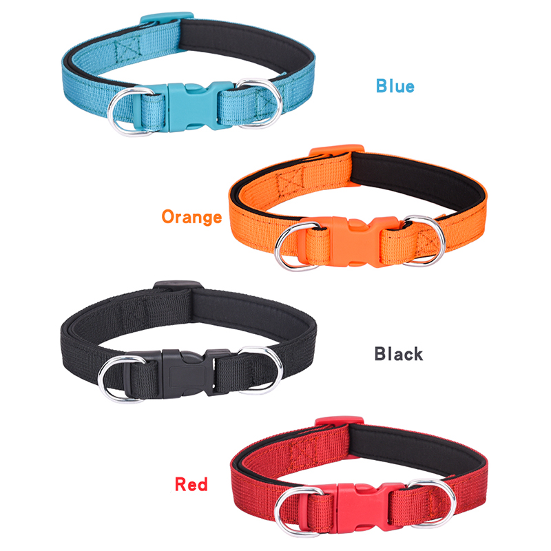 Reflective Nylon Dog Collar With Safety Buckle, Adjustable Pet Collars ...