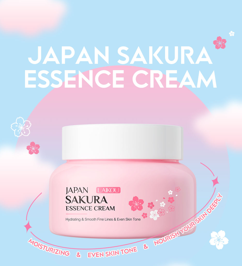 LAIKOU Japan Sakura Essence Cream Brightening Anti-aging Skin Rejuvenating Moisturizer 60g ...