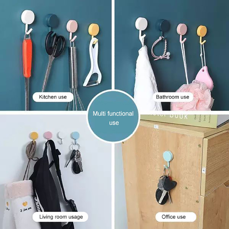 Self-adhesive Wall H ook Kitchen Hanging Hook Plastic Adjustable ...