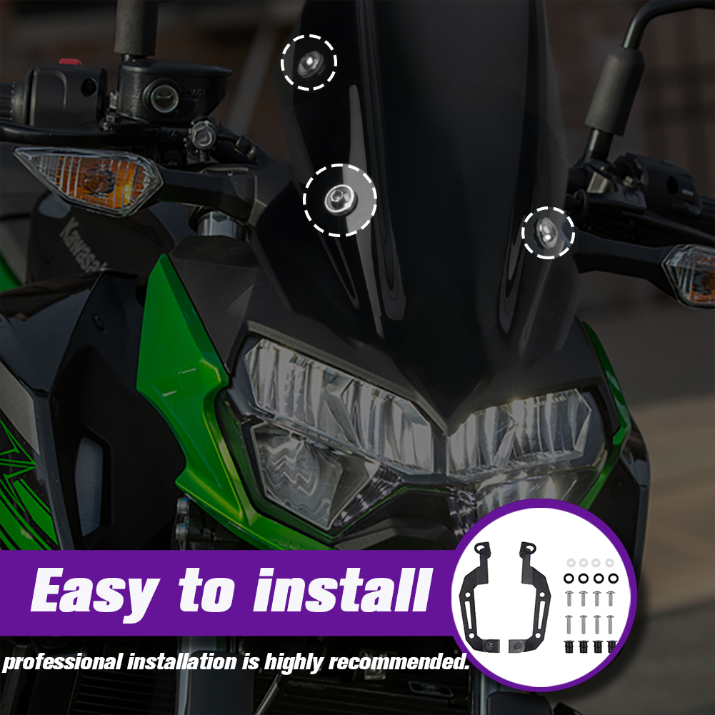 LJBKOALL Motorcycle Sports Windshield Windscreen Deflector Visor Viser ...