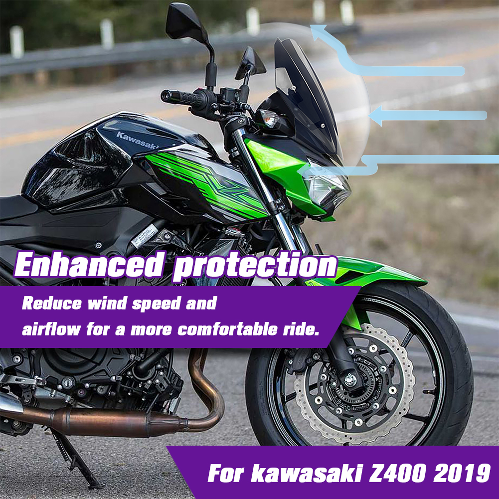 LJBKOALL Motorcycle Sports Windshield Windscreen Deflector Visor Viser ...