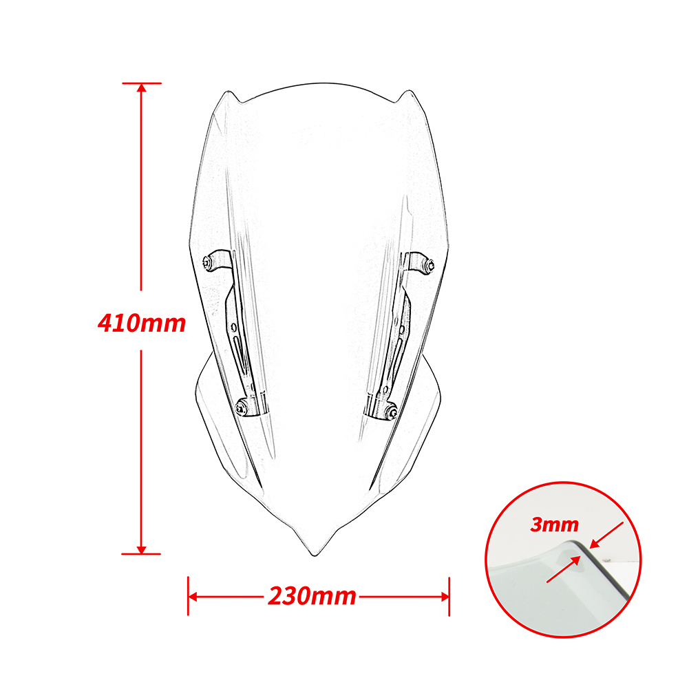 LJBKOALL Motorcycle Sports Windshield Windscreen Deflector Visor Viser ...