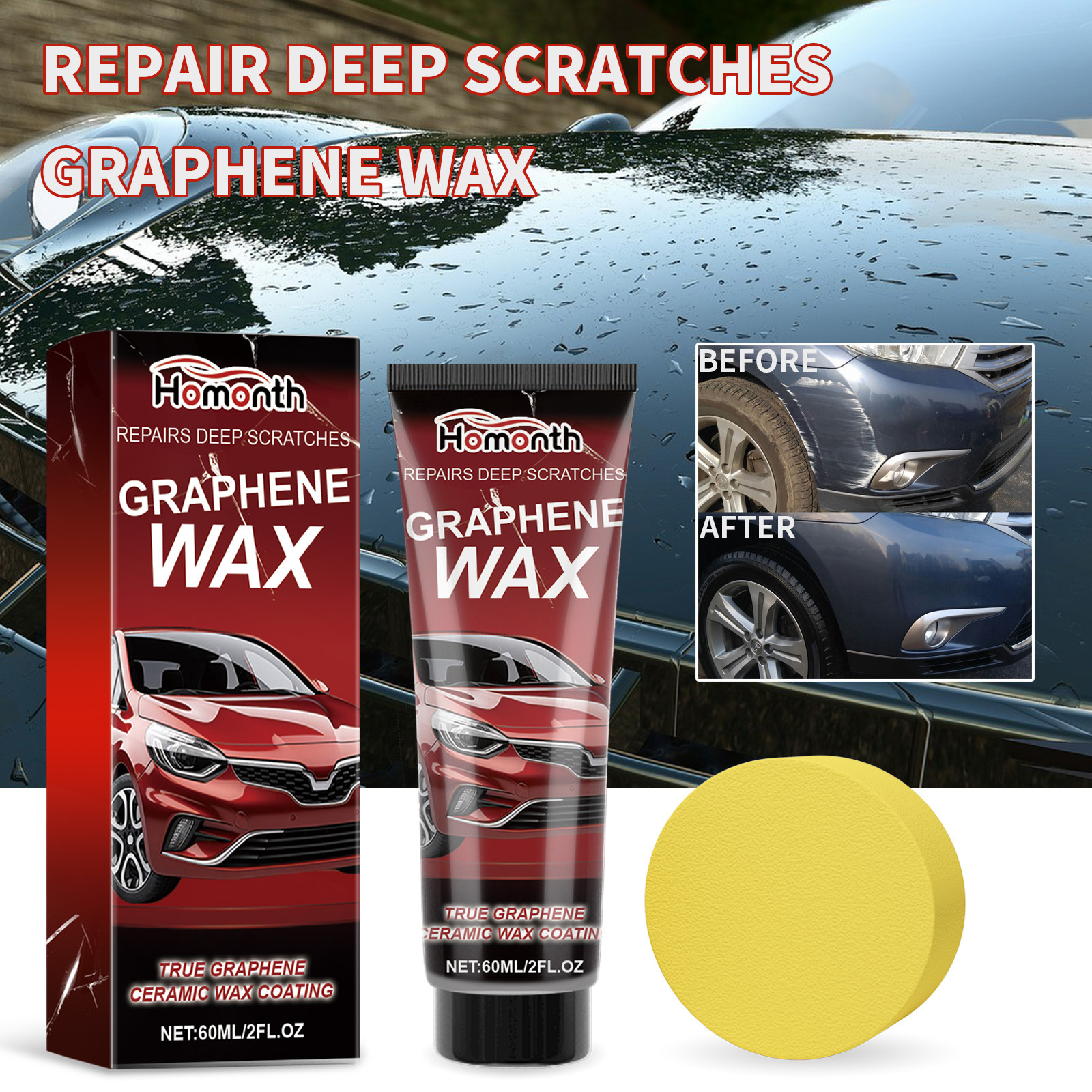Homonth Car Scratch Repair Repairing Paint Scratches Refurbishing Wax ...