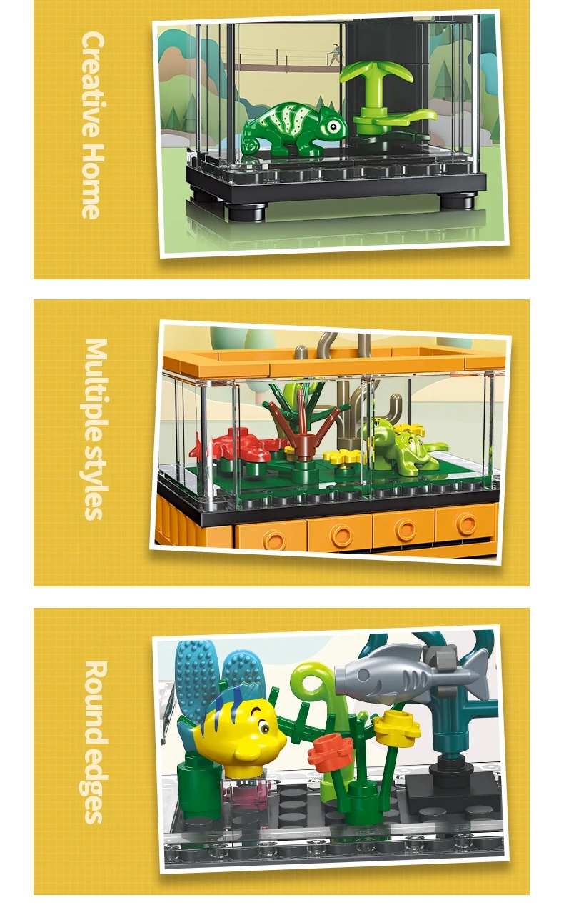 Fish Tank Building Blocks Set Pet Creative Diy Educational Building ...