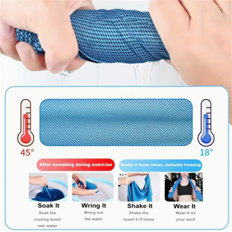 Cold Sensation Towel Outdoor Wipe Sweat Cooling Sports Cool Towel Cool ...