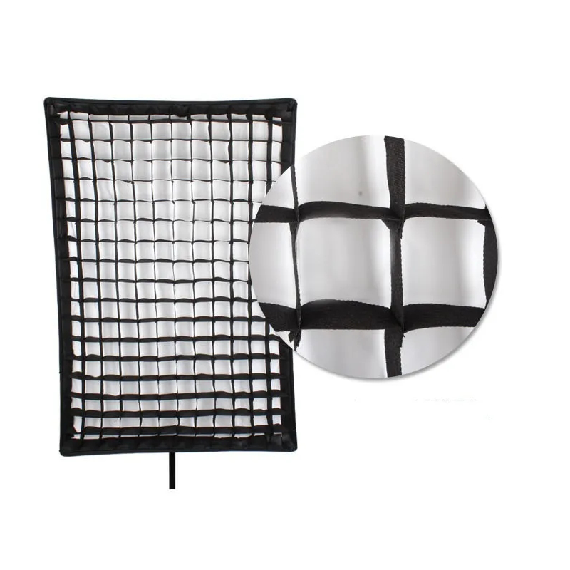 500W 50*70/60*90CM Grid Softbox Photography Lighting Kit Bowens Mount ...