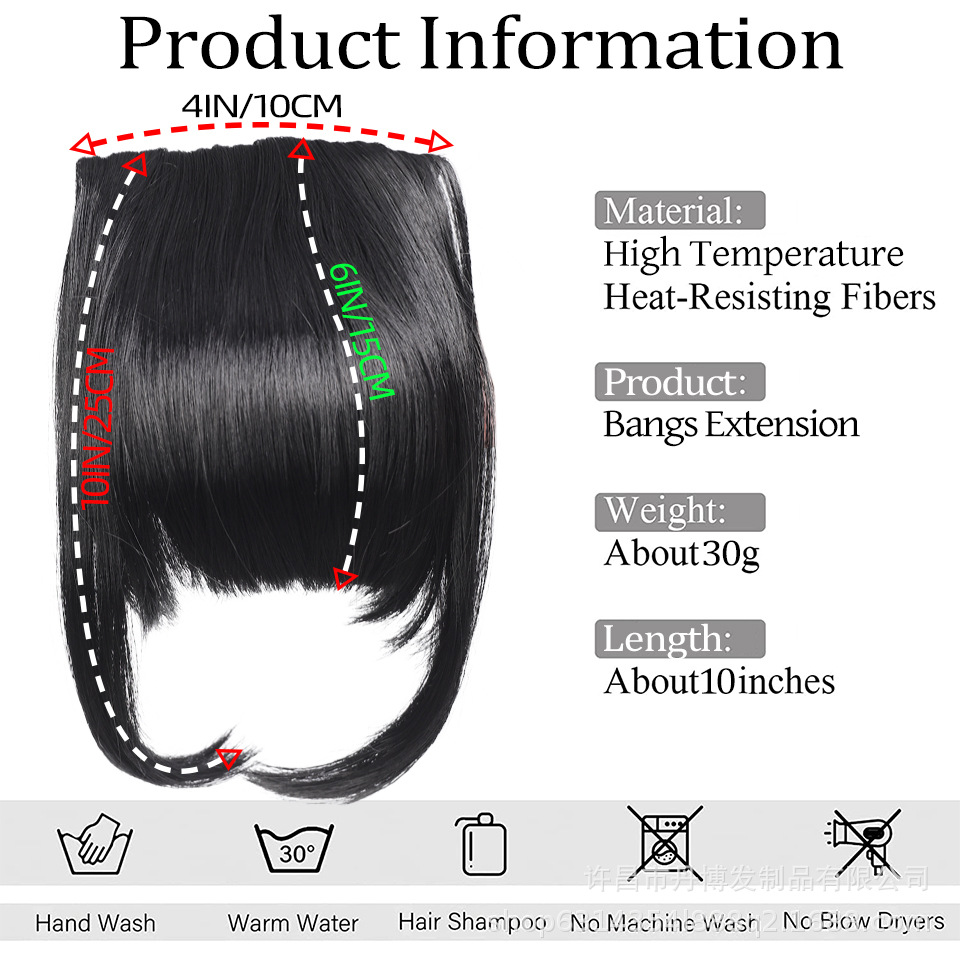 Synthetic Black Brown Blonde Fake Fringe Clip In Bangs Hair Extensions ...