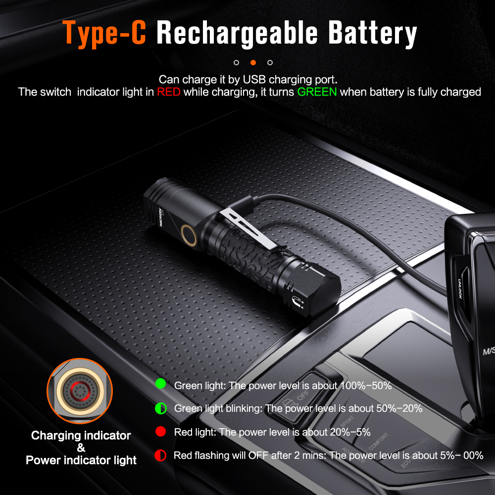 Nicron Flashlight L71 High Brightness Type-C Rechargeable Flashlight ...