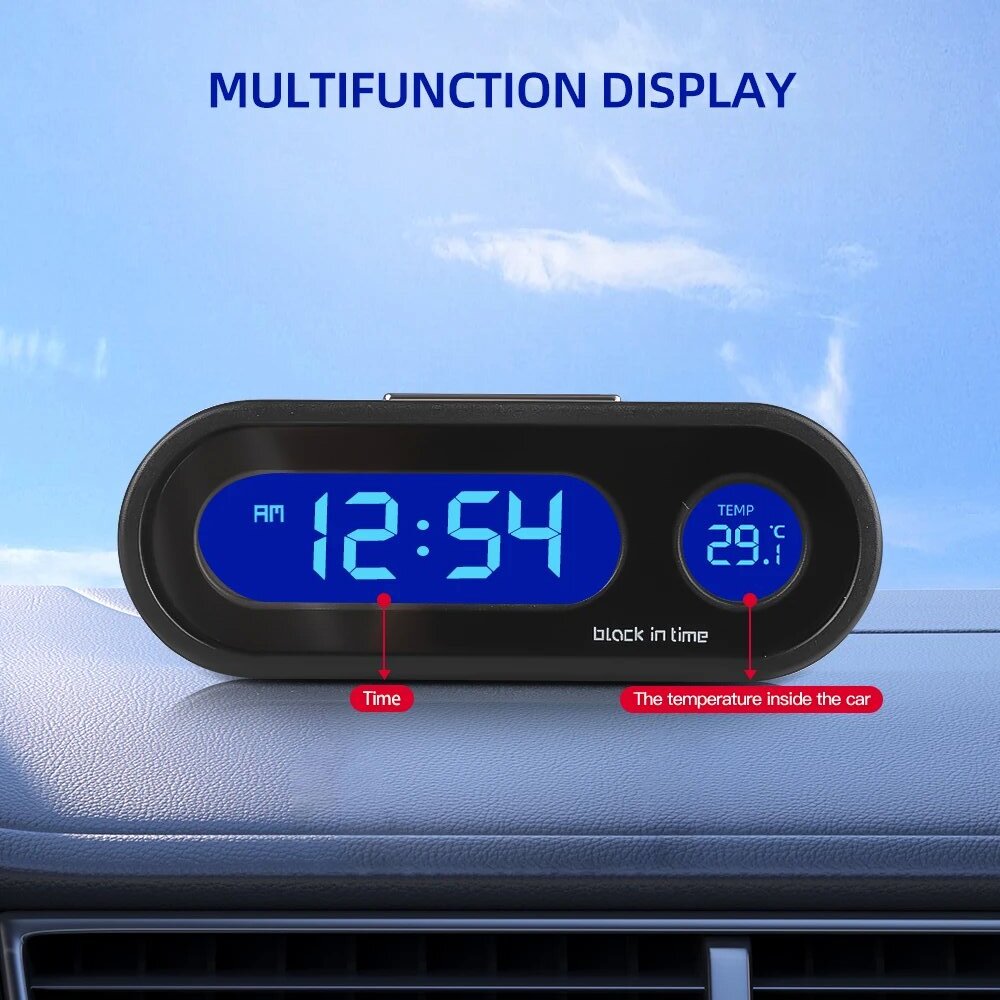 Mini Electronic Car Clock Time Watch Auto Dashboard Clocks Luminous ...