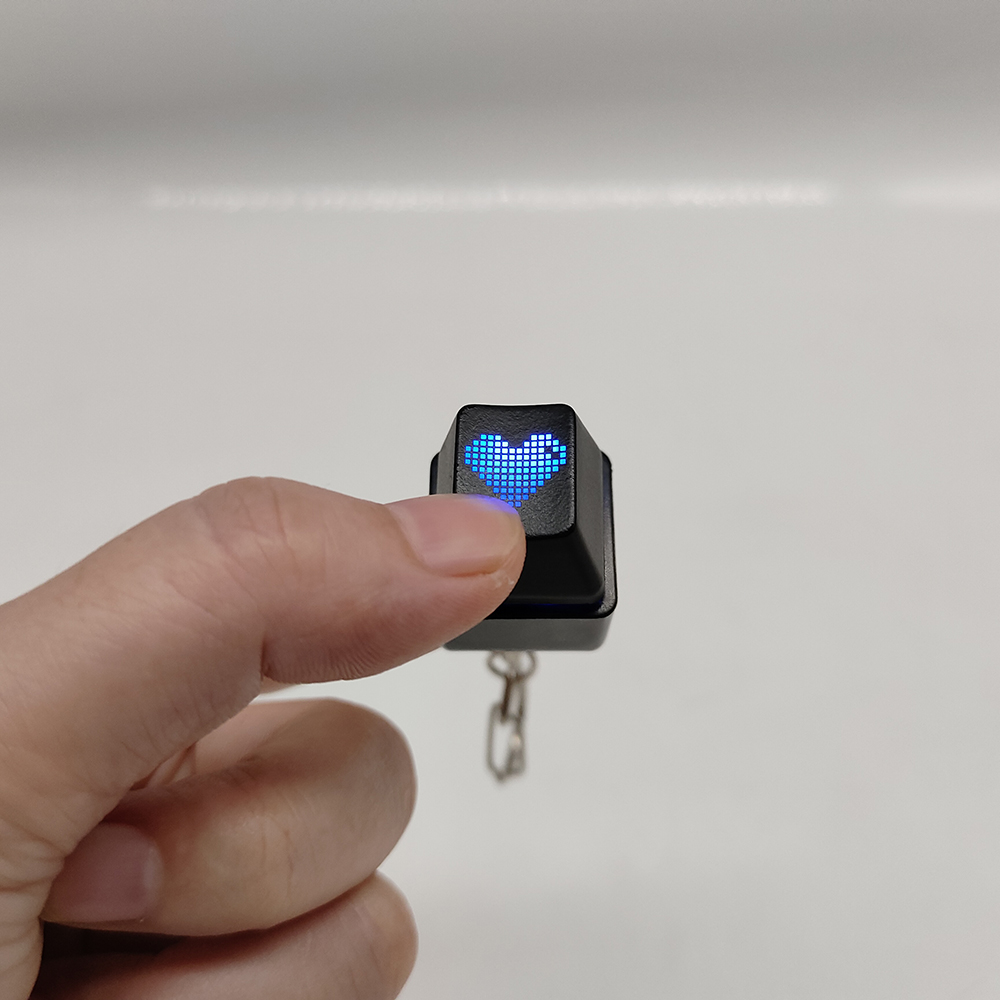 Love Heart 7-Color Light RGB Light Keychain Key Ring Pendant Fingertip ...