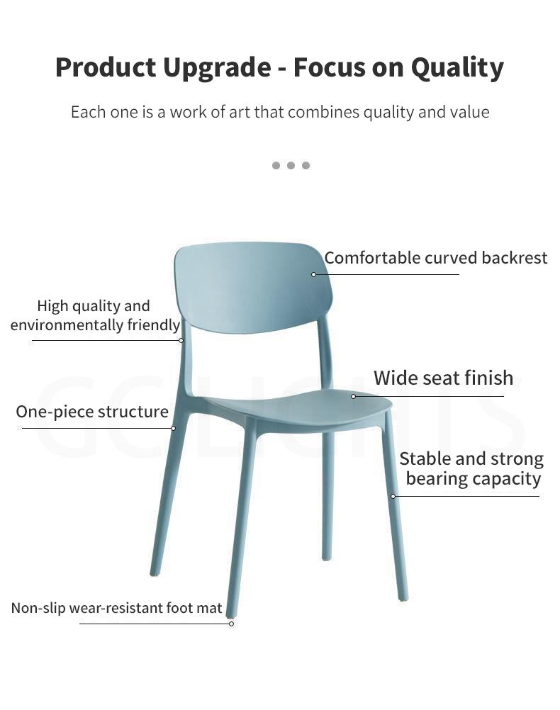 GC Plastic Chair Nordic Chair Stackable Plastic Horn Chair Home Chair ...