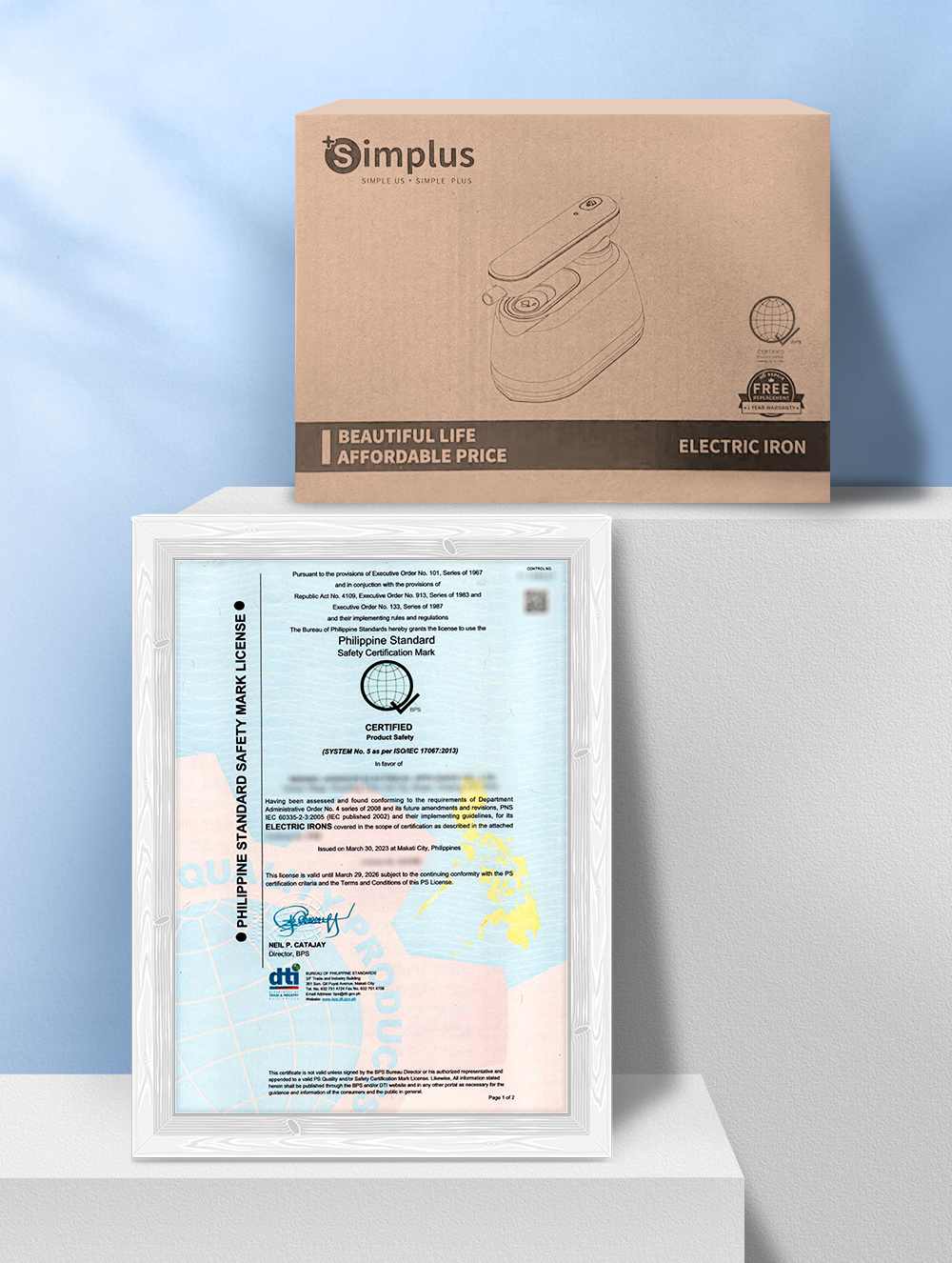 Simplus 2 in 1 Steam Iron Wet & Dry Flat Iron Foldable Handheld Mini Portable Clothes Ironing ...