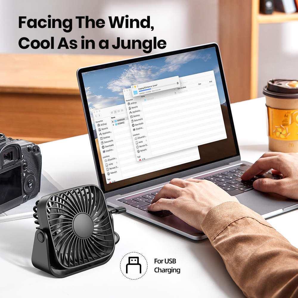 TOPK USB Desk Fan Strong 3-Speed Wind Small USB Fan,Quiet Operation ...