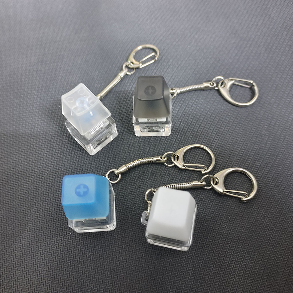 7 Colors Light Keychain Decompression Fingertip Press Toy Mechanical ...