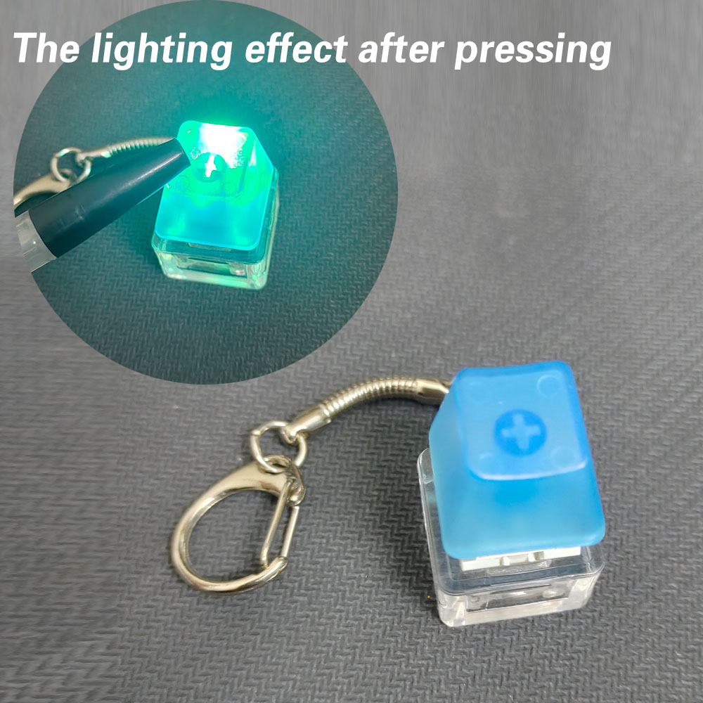 7 Colors Light Keychain Decompression Fingertip Press Toy Mechanical ...