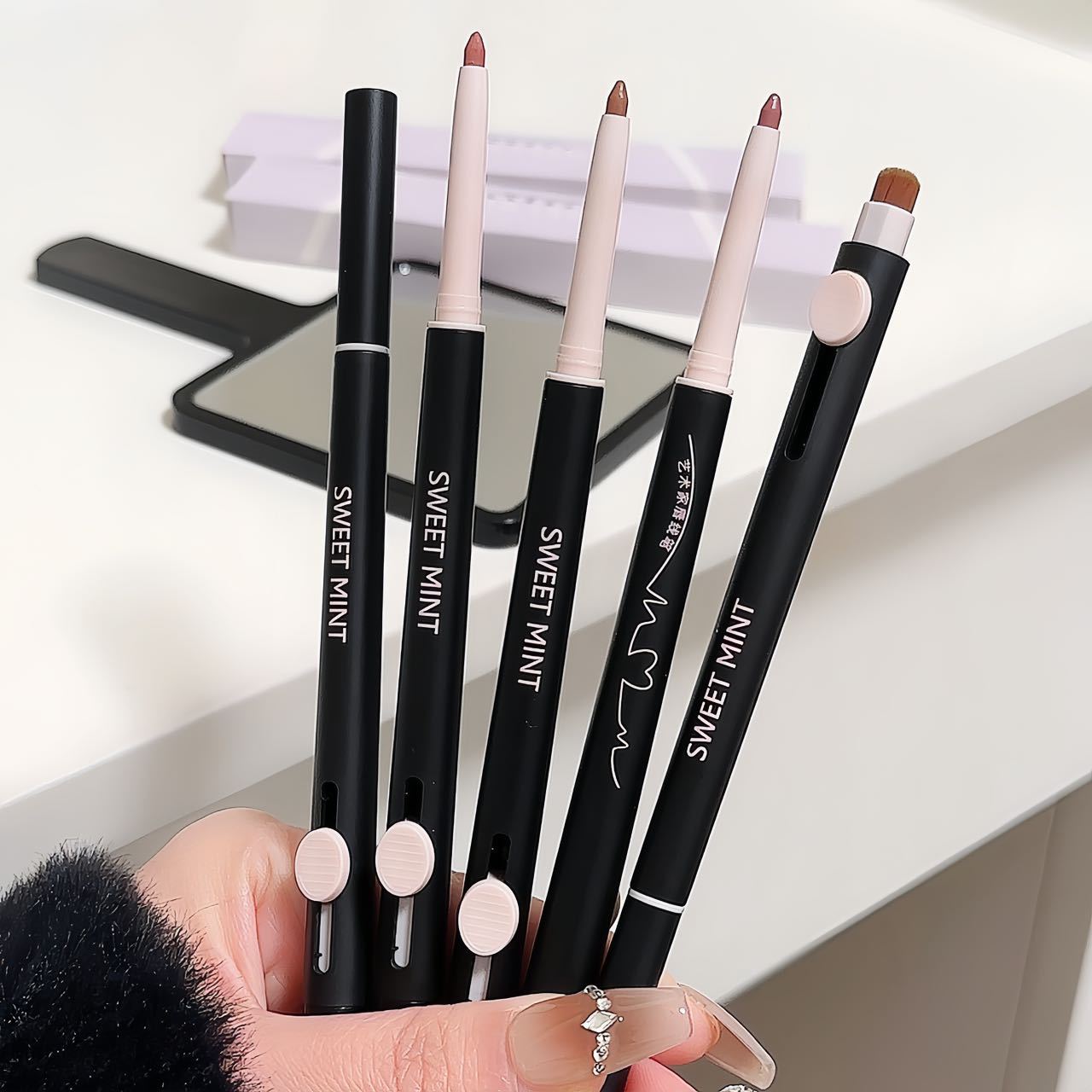 Sweet Mint Artist Lip Liner Double-Ended Lip Brush Lip Pencil Velvet ...
