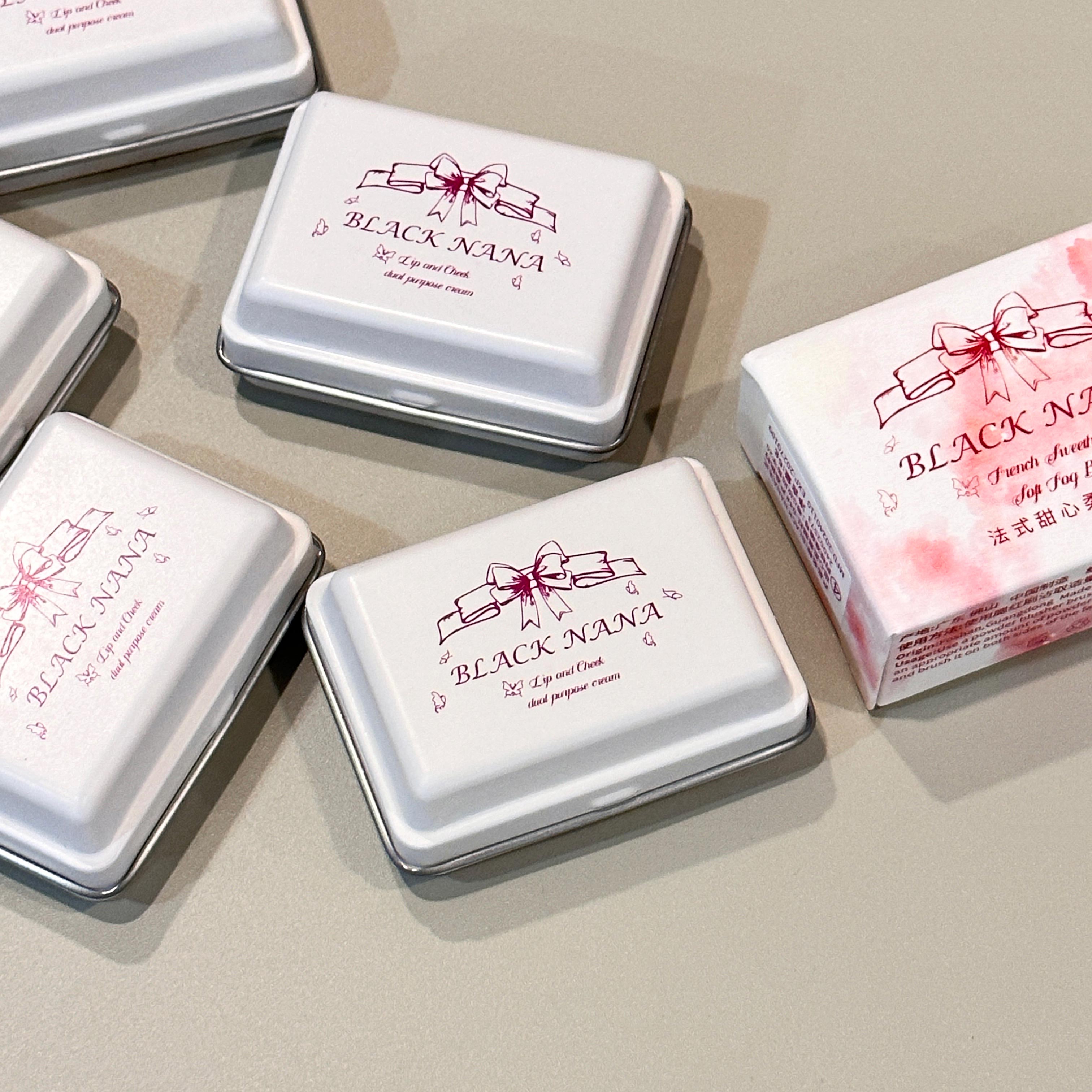 Black NANA Small Tin Box Bento Blush Pseudo-Makeup Pure Desire Cute ...