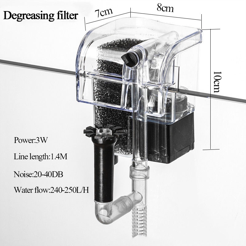 3 in 1 Small Aquarium Filter Small Tank Filter Suspension Oxygen Pump ...