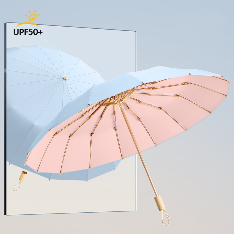 16 Ribs Colorful Aluminum Alloy Umbrella Wooden Handle Storm-resistant ...