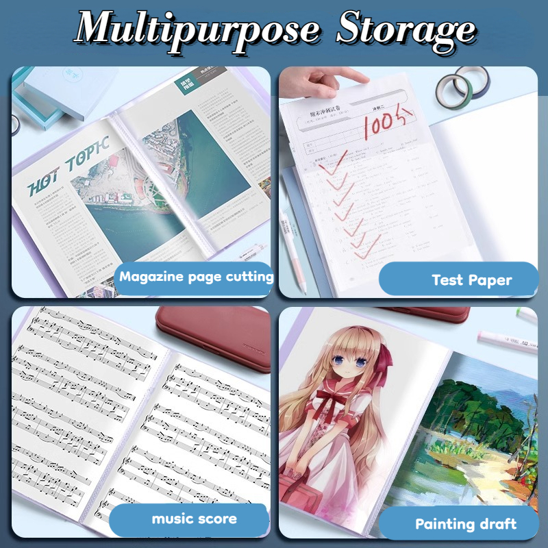 Long Clear Book File Organizers Exam Paper Storage Display Book Art ...