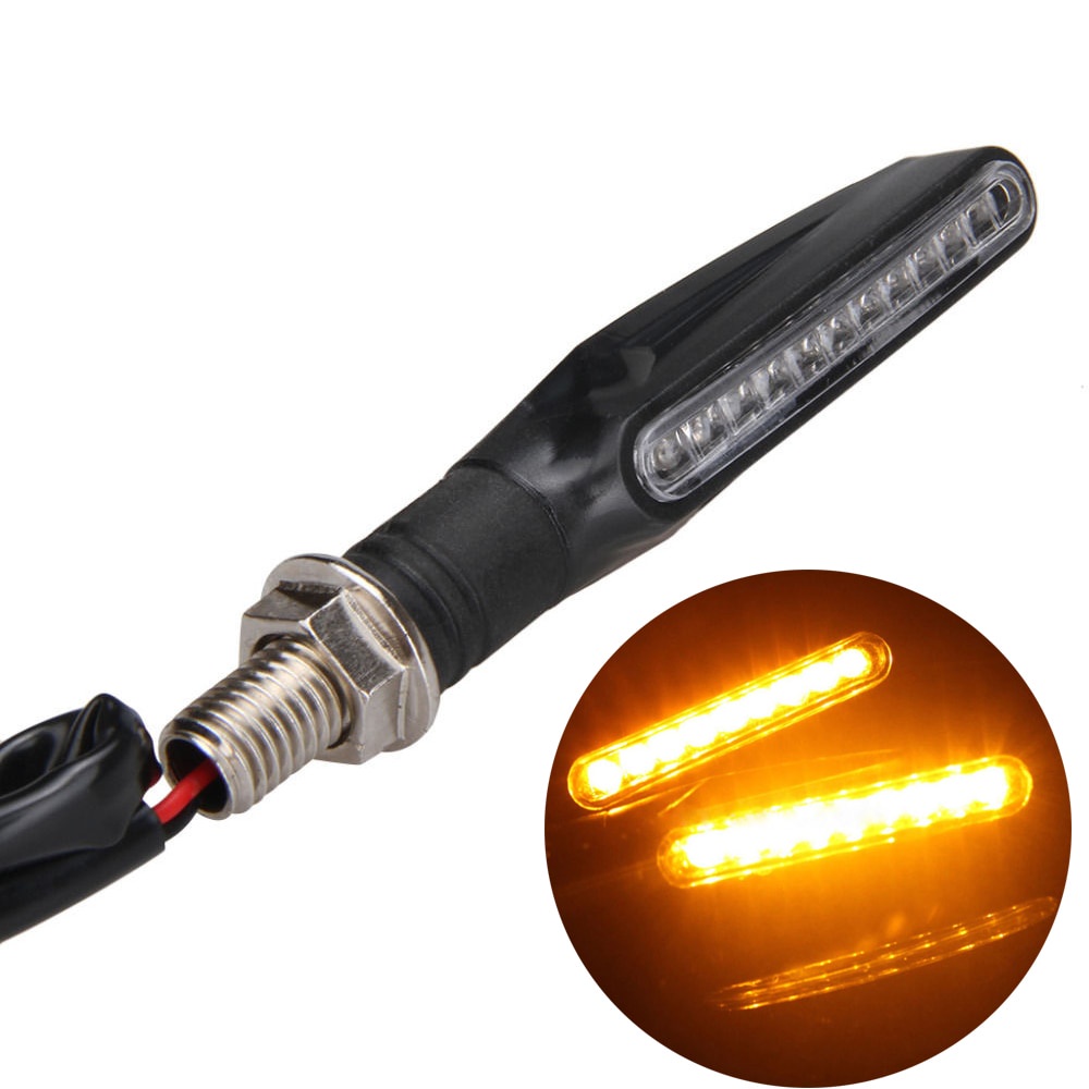 Universal LED Mo torcycle Turn Signal Light 12v IP68 Waterproof Amb er Flasher Indicator Blinker ...