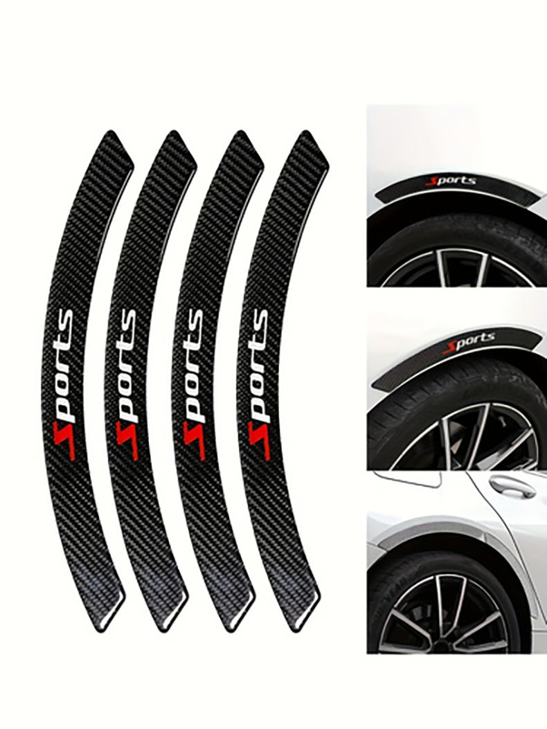 [sports Carbon Fiber Wheel Eyebrow Stickers 4 Packs] 4pcs Car Carbon ...