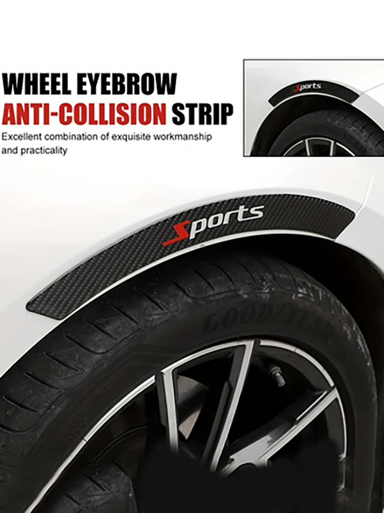 [sports Carbon Fiber Wheel Eyebrow Stickers 4 Packs] 4pcs Car Carbon ...