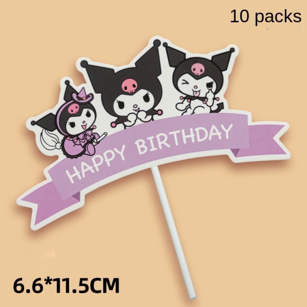 LANHUA Kuromi Cake Topper, Happy Birthday Decoration Acrylic Kuromi ...
