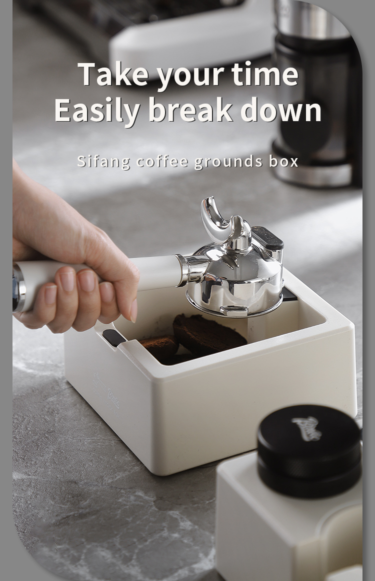 BINCOO Coffee Grounds Box Set Coffee Powder Dispenser White Threaded ...