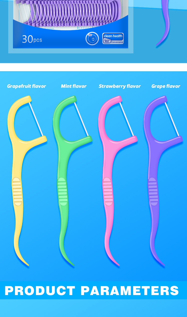 30-Pack Fruit-Flavored Dental Floss Picks - Premium Quality, Assorted ...