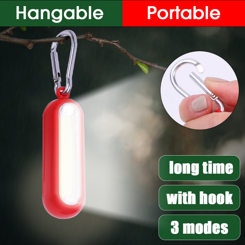Portable Mini COB LED Keychain Pocket Flashlight 3 Modes LED Flashliaht ...
