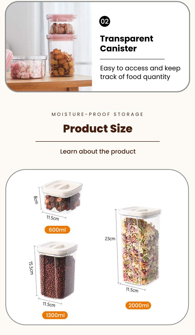 VONT Container Food Storage Stackable Transparent Organizer Storage ...