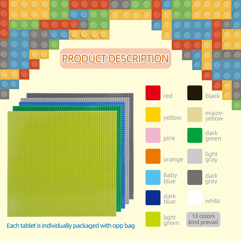 Classic Baseplate 50x50 Dots Building Blocks Bricks Base Plates DIY ...