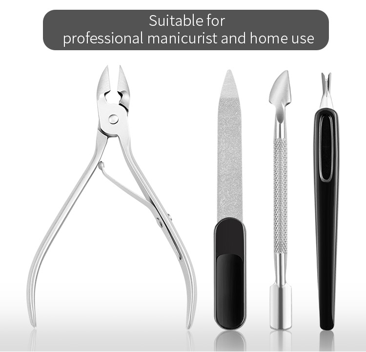 4Pcs/set Nail Art Nippers Clipper Cuticle Spoon Pusher Dead Skin ...