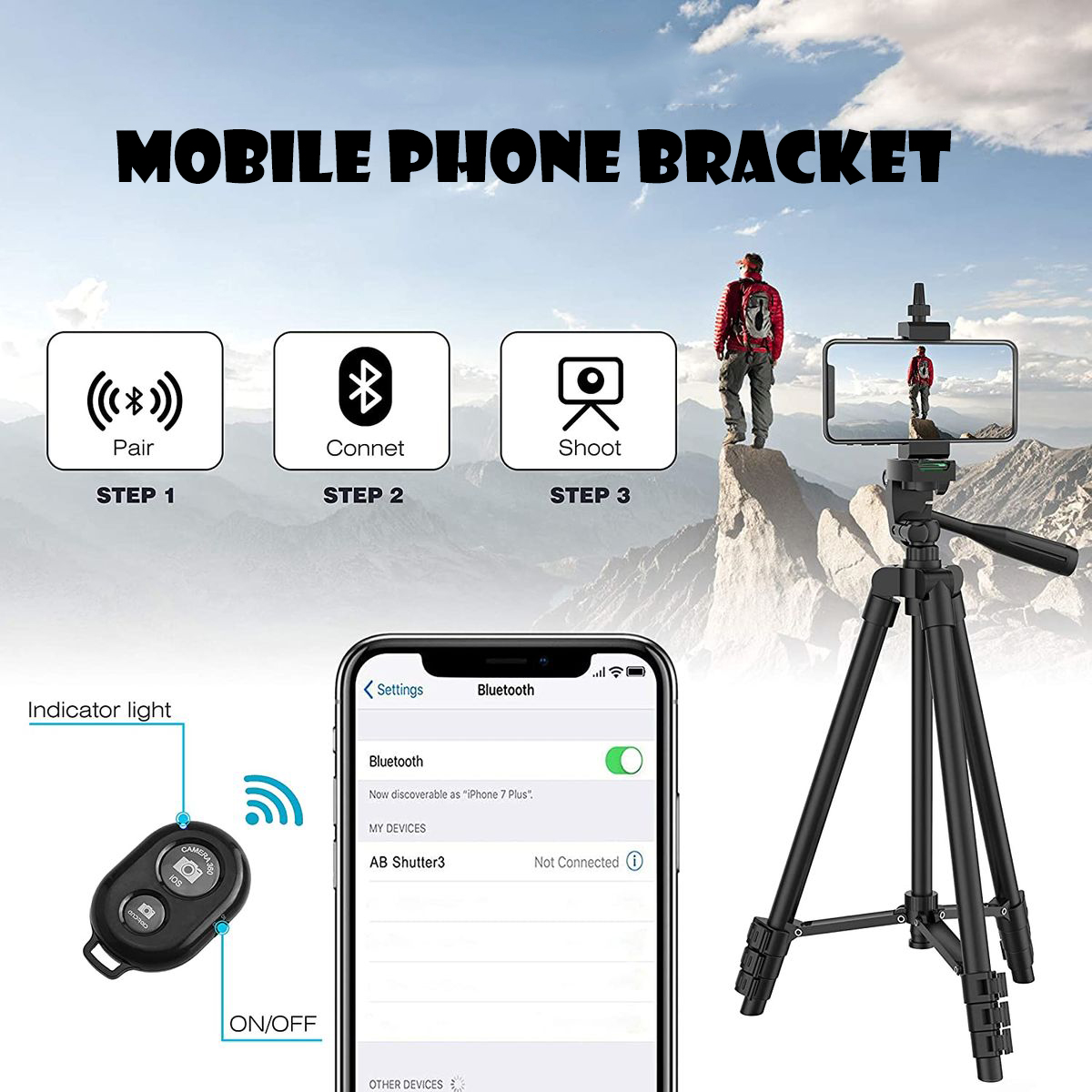 Retractable Portable Phone Stand Tripod Expandable Travel Lightweight ...