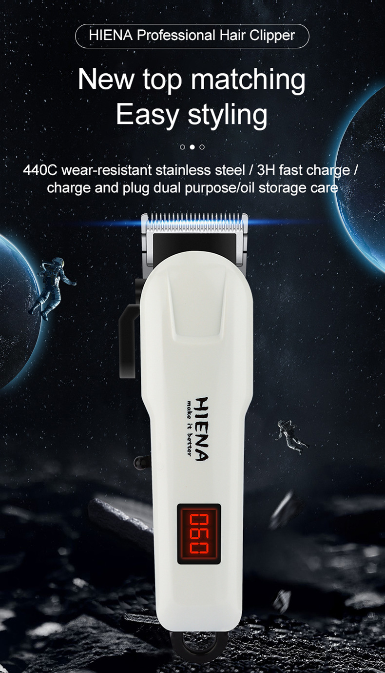 【COD】HIENA Men's hair clipper T-shaped blade trimmer set, men's ...