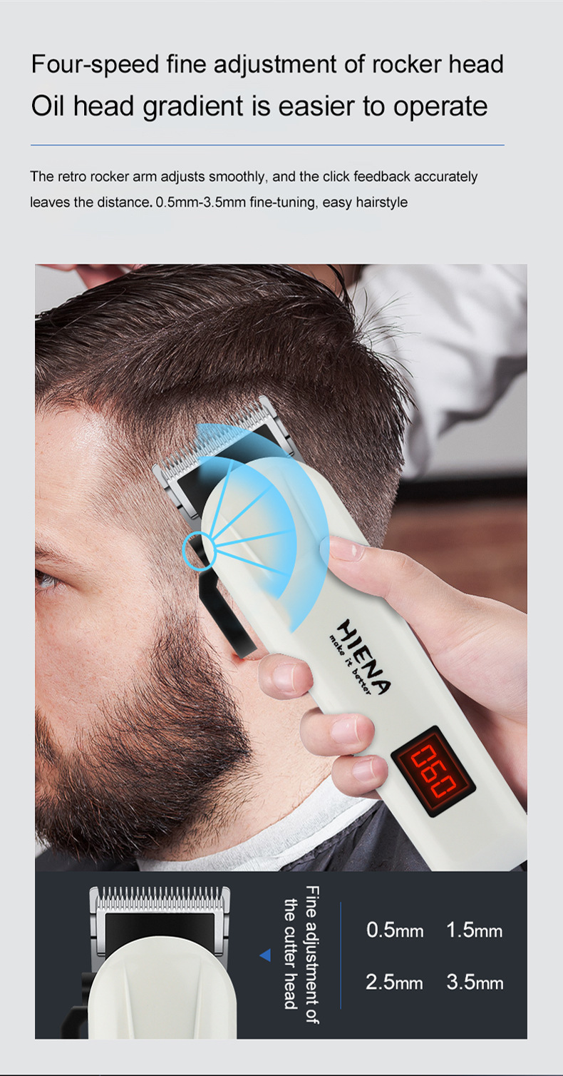 【COD】HIENA Men's hair clipper T-shaped blade trimmer set, men's ...