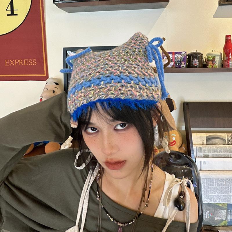 New Fashion bini colet cap Bow knot Knitted hat for women bini cap ...