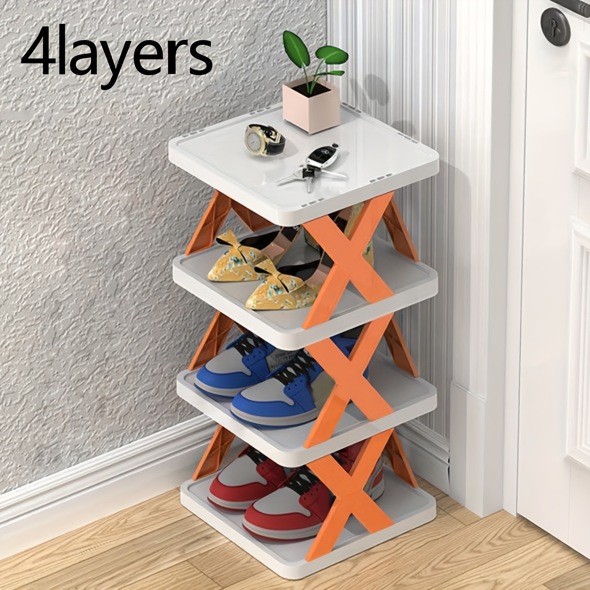 1pc Foldable Simple Shoe Shelf, Indoor Combination Shoe Rack, Multi ...