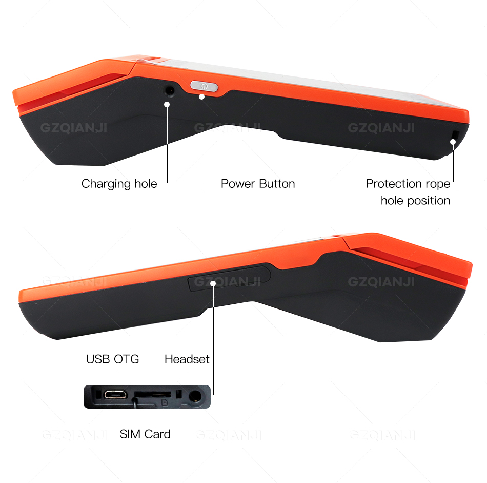 Pda POS Terminal Thermal Handheld bluetooth Printer 58mm Android Rugged ...