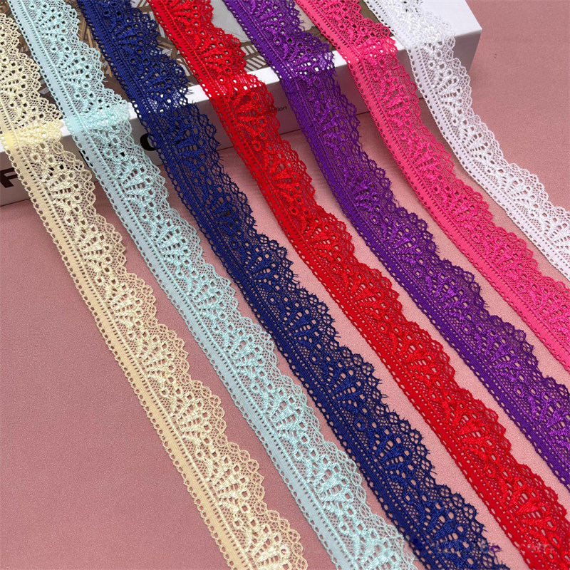 1 yard Soft elastic lace trim with cutout elastic lace colorful elastic ...