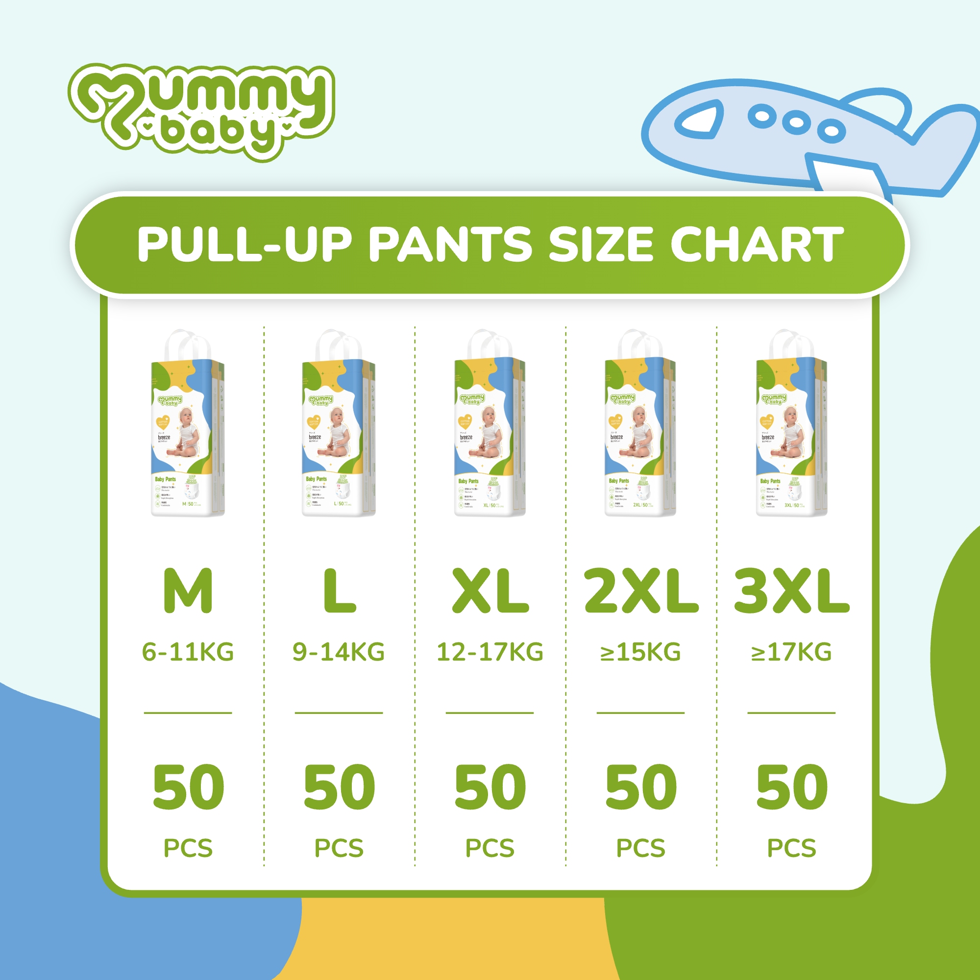 Mummy baby unisex large capacity dry breathable diapers M L XL 2XL 3XL ...