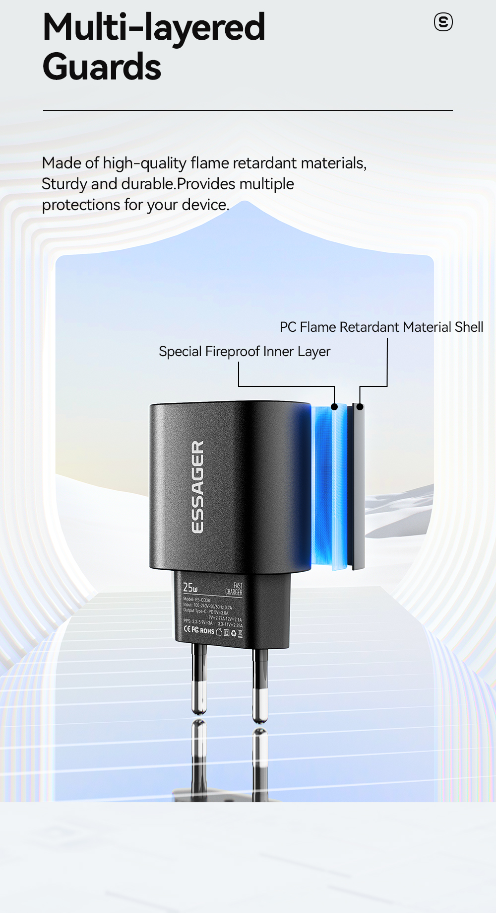 Essager 25W EU Type C Charger Fast charging Adapter For Phone | Shopee ...