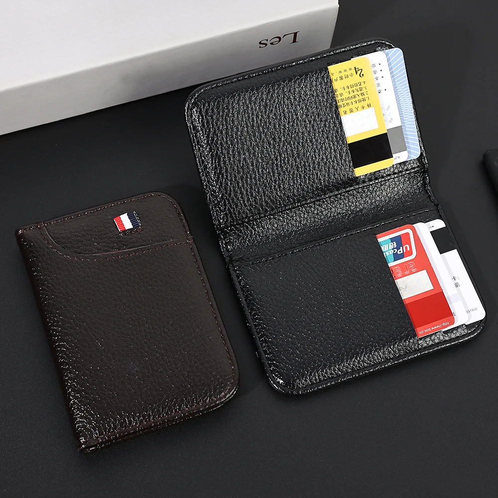Genuine Leather Card Holder For Men - Slim RFID Blocking Wallet With ...
